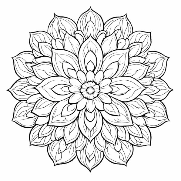 Download Mandala Flower Coloring Page Coloring pages Online - Creative ...