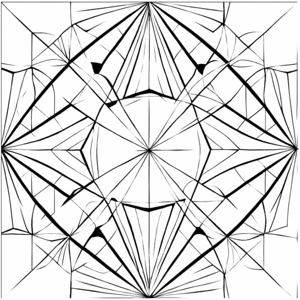 Download Black and White Geometric Octahedron Drawing Coloring pages ...