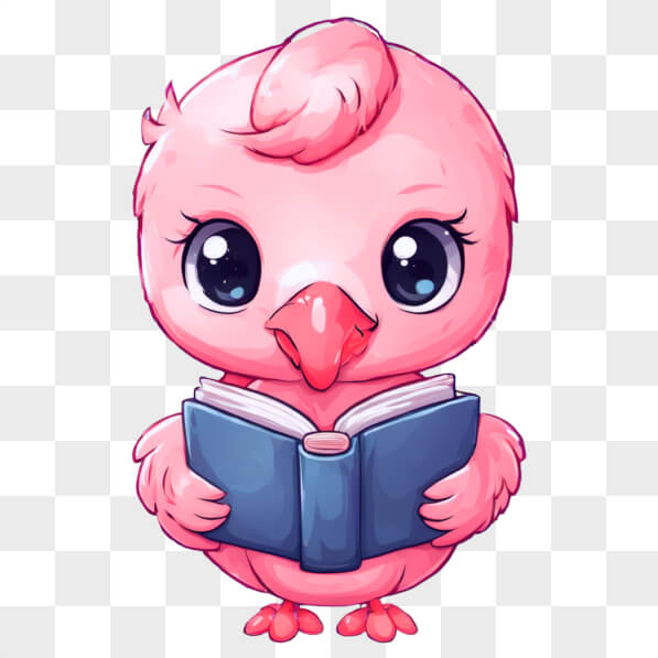 Download Kawaii Pink Bird Reading an Illustrated Book Kawaii Online ...