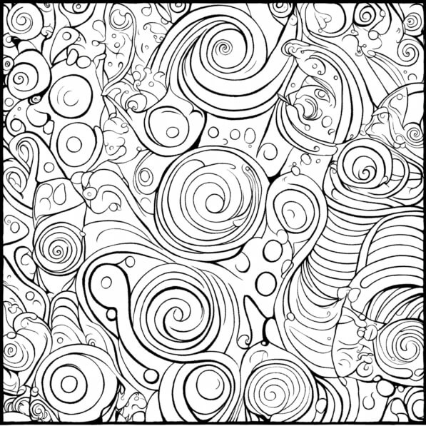 Download Black and White Coloring Page with Swirls and Spirals Coloring ...