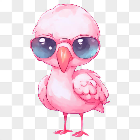Download Schattige roze flamingo met zonnebril Kawaii online op ...