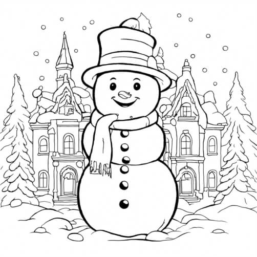 Download Snowman Coloring Page in Winter Snow Coloring pages Online ...