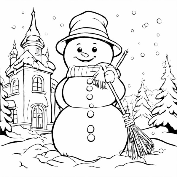 Download Snowman Coloring Page for Winter Holidays Coloring pages ...