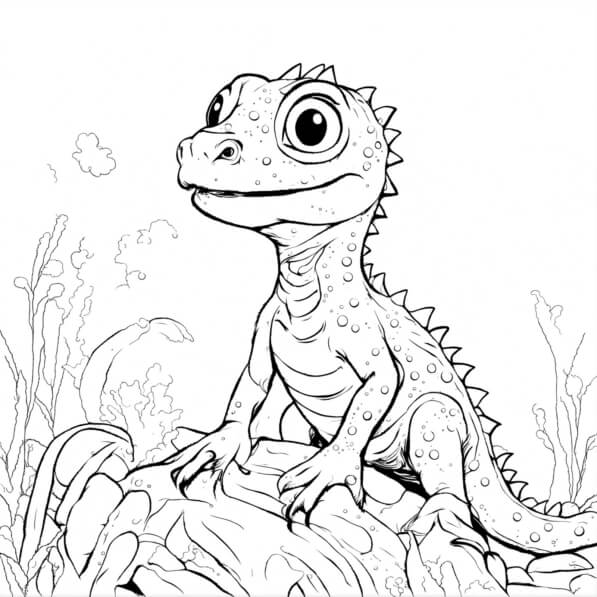 Download Baby Lizard Coloring Page Coloring pages Online - Creative Fabrica