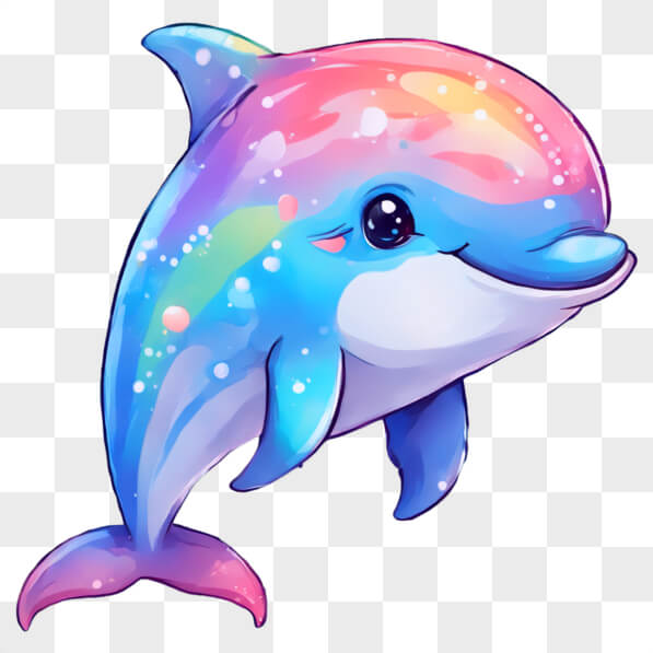 Download Kawaii Dolphin Swimming in the Ocean Kawaii Online - Creative ...