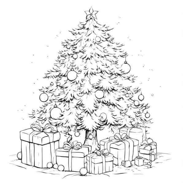 Download Christmas Tree Coloring Page Coloring pages Online - Creative ...