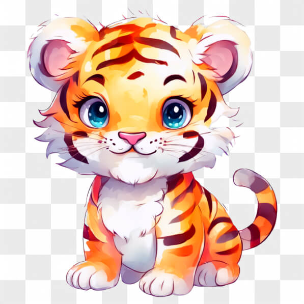 Download Kawaii Cartoon Tiger Cub for Education and Decoration Kawaii ...