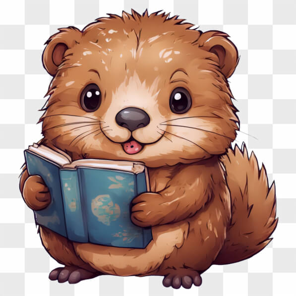 Download Kawaii Beaver Reading an Illustrated Book Kawaii Online ...