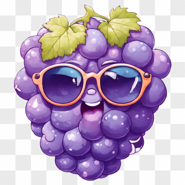 Descarga Uva Morada Kawaii con Gafas de Sol Kawaii En Línea - Creative ...