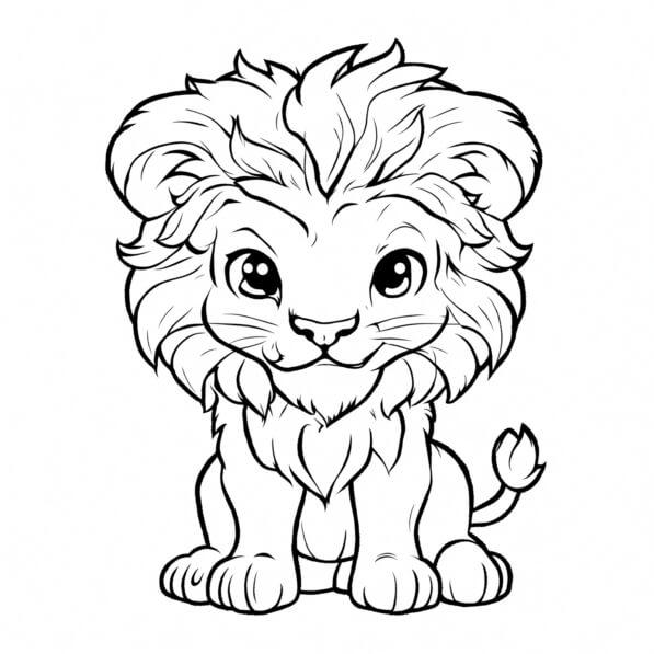 Download Baby Lion Coloring Page Coloring pages Online - Creative Fabrica