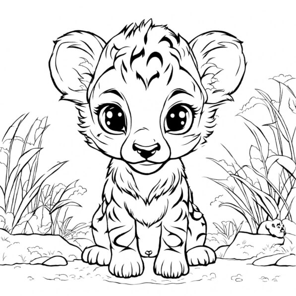Download Cute Baby Tiger Cub Coloring Page Coloring pages Online ...