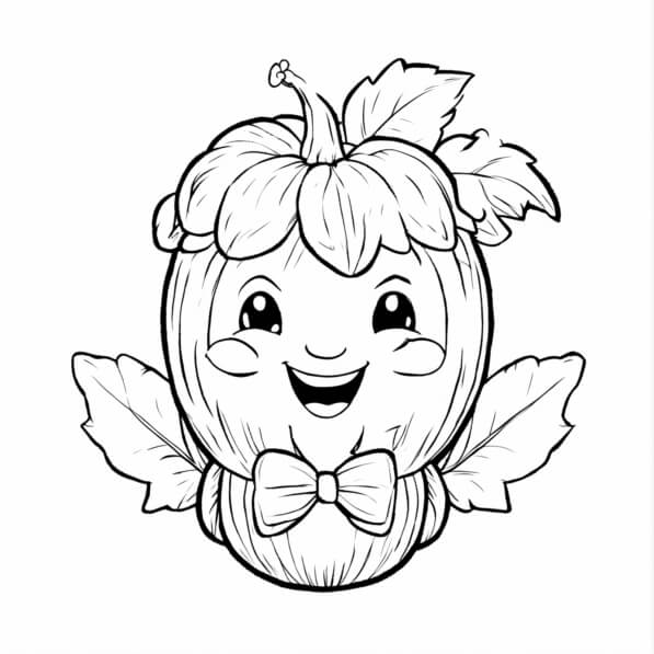 Download Cute Pumpkin Coloring Page Coloring pages Online - Creative ...