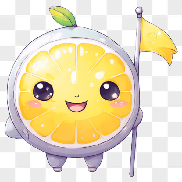 Télécharger Image Kawaii : Personnage Orange Mignon avec Drapeau Kawaii ...