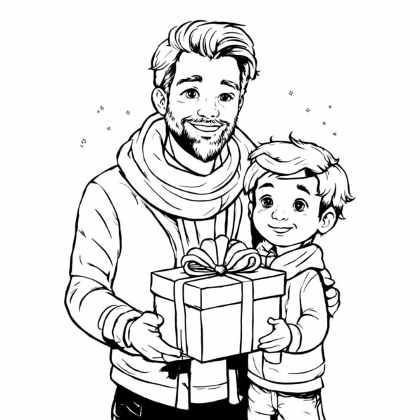 Download Father-Son Coloring Page Coloring pages Online - Creative Fabrica
