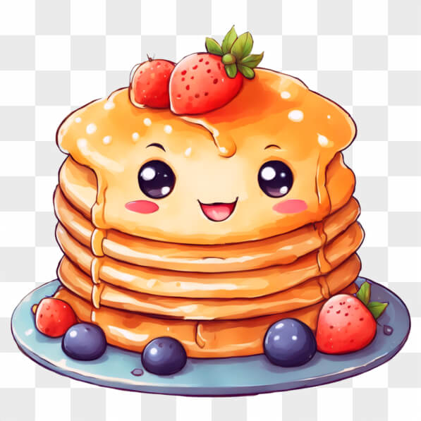 Download Kawaii Pancake Stack with Fresh Berries Kawaii Online ...