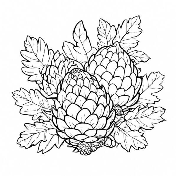 Download Artichokes Coloring Page Coloring pages Online - Creative Fabrica