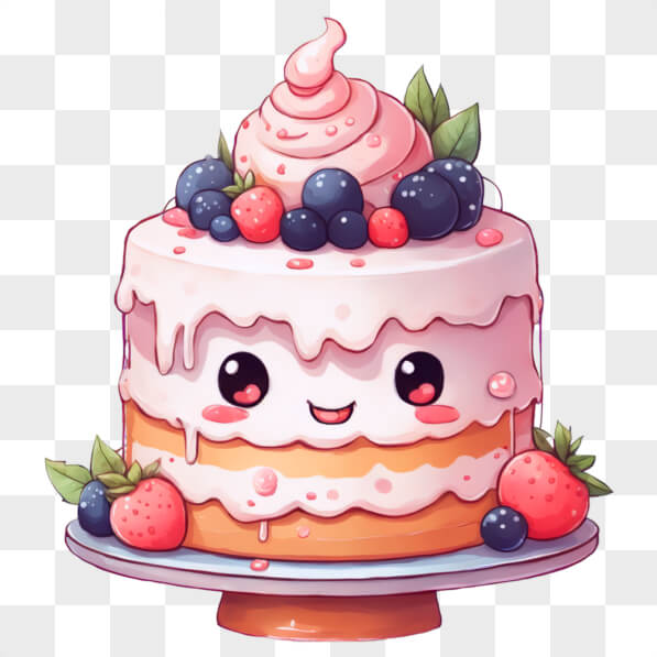 Download Kawaii Cake and Cupcakes with Berries and Frosting Kawaii ...
