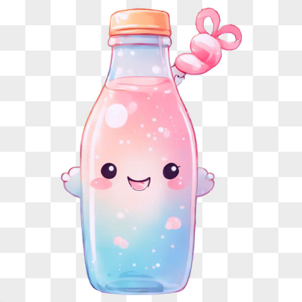 Download Kawaii Bottle with Pink, Blue, and Green Liquid and Cute ...