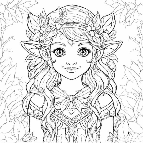 Download Girl in Elf Costume Coloring Page Coloring pages Online ...