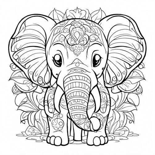 Download Intricate Elephant Coloring Page Coloring pages Online ...