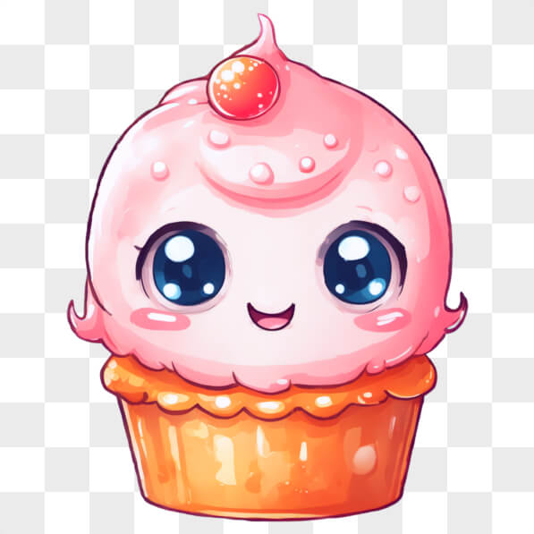 Descarga Pastelito Rosa Kawaii con Ojos Grandes Kawaii En Línea ...
