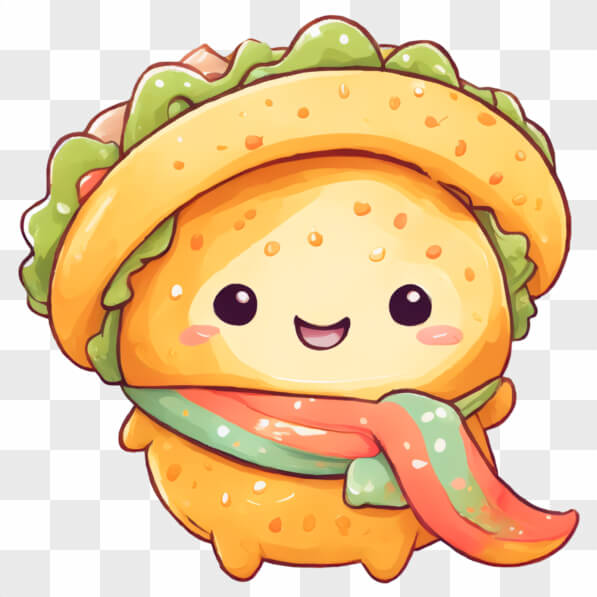 Download Kawaii Taco with Orange and Green Scarf Kawaii Online ...