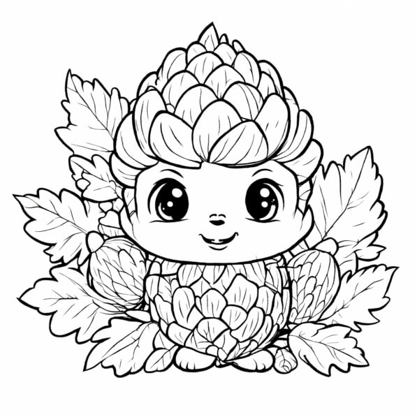 Download Cute Acorn Coloring Page Coloring pages Online - Creative Fabrica