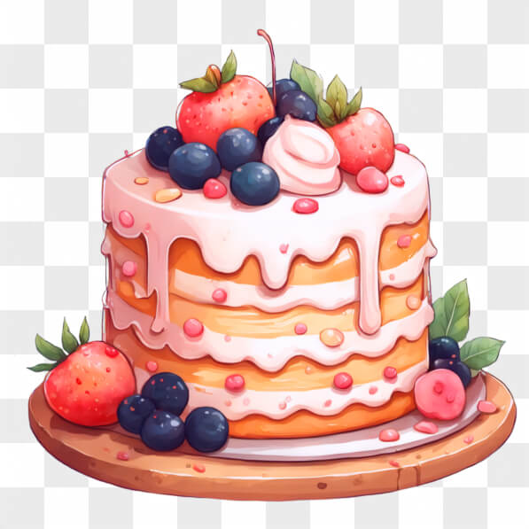 Download Kawaii Cake with Fresh Berries and Icing Kawaii Online ...