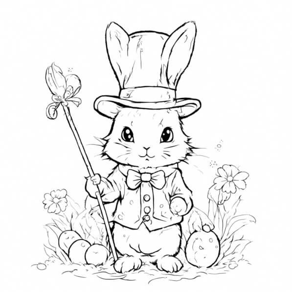 Download Bunny Rabbit with Easter Egg Coloring pages Online - Creative ...