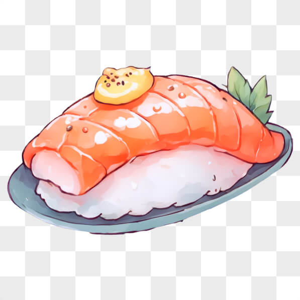 Download Kawaii Salmon Sushi on Rice with Orange Slice Kawaii Online ...