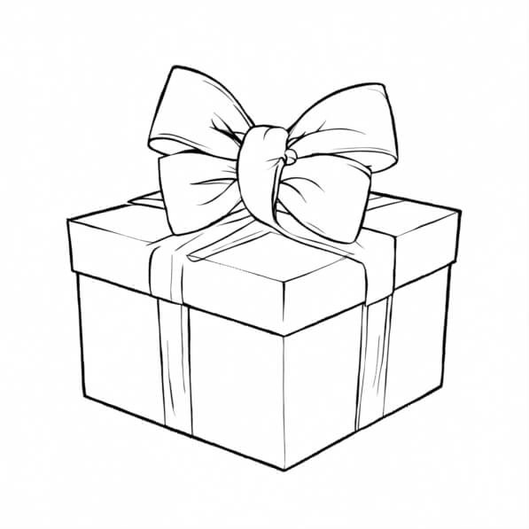 Download Black and White Drawing of an Empty Gift Box Coloring pages ...