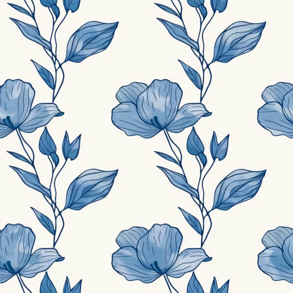Download Seamless Blue Flower Pattern Patterns Online - Creative Fabrica