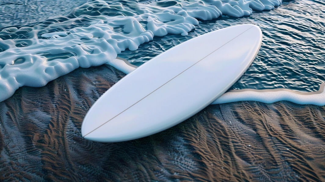 Download White Surfboard on Sand with Waves Mockups Online - Creative ...