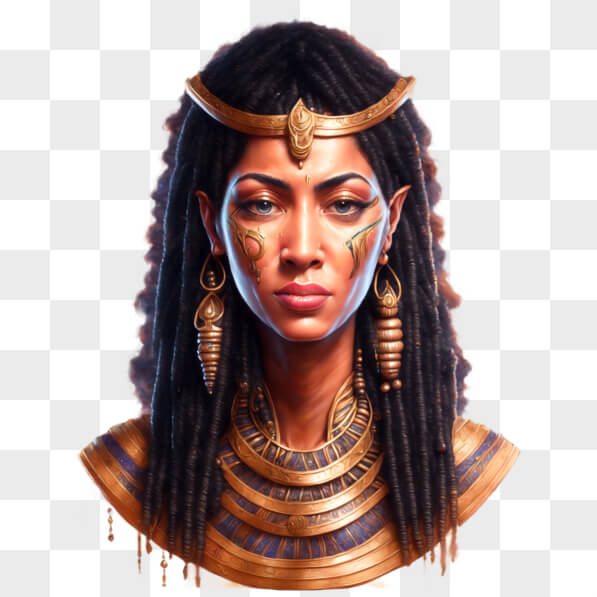 Download Egyptian Woman with Dreadlocks and Gold Jewelry PNGs Online ...