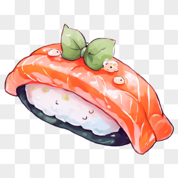 Download Kawaii Salmon Sushi Roll: Fresh and Appetizing Kawaii Online ...