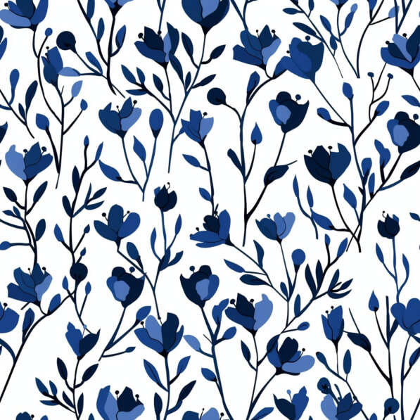 Download Blue Flowers Seamless Pattern on White Background Patterns ...