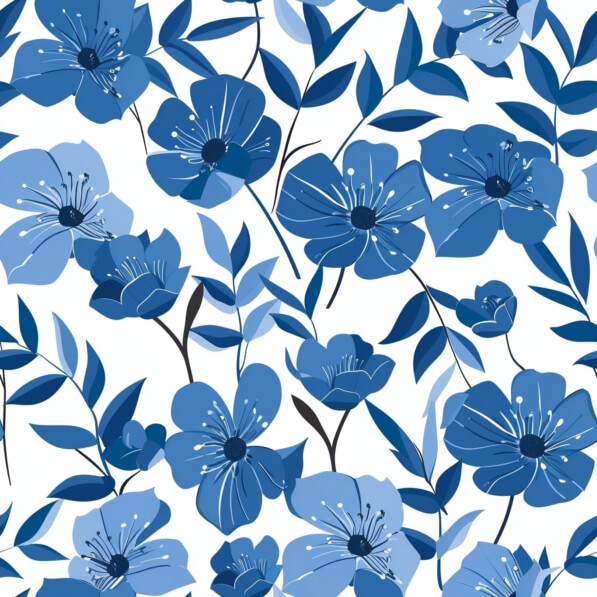 Download Seamless Blue Floral Pattern Patterns Online - Creative Fabrica