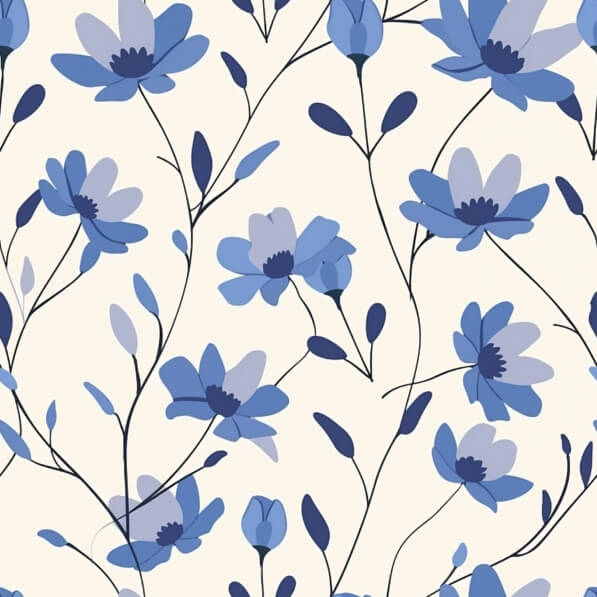 Download Seamless Blue Floral Pattern Patterns Online - Creative Fabrica