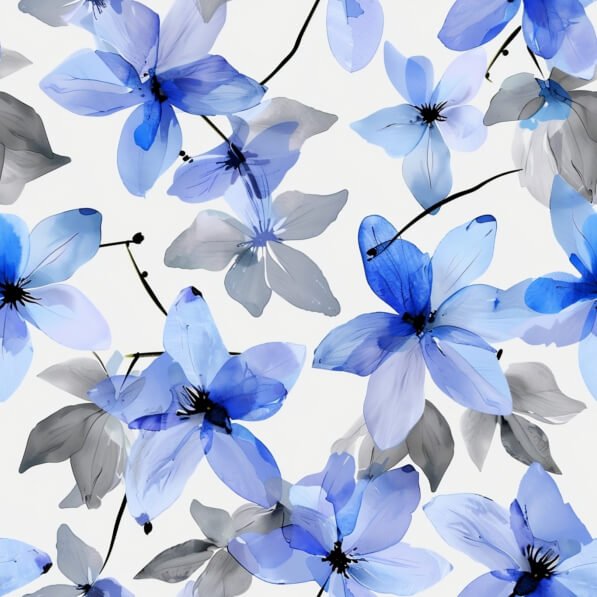 Download Blue and Gray Floral Pattern Patterns Online - Creative Fabrica