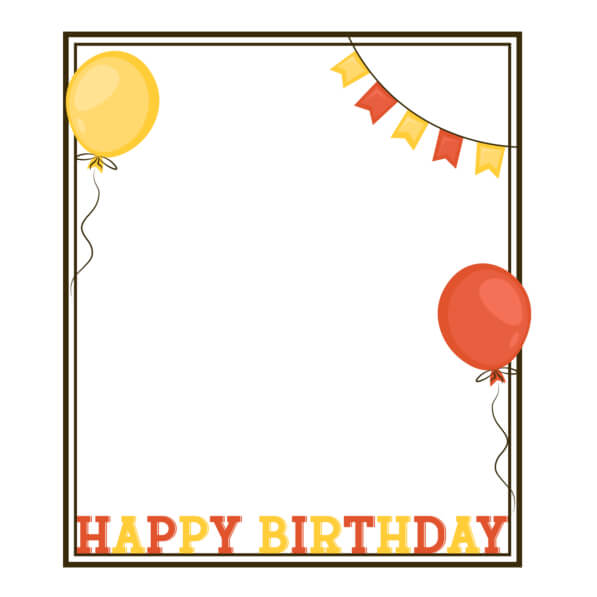 Download Colorful Happy Birthday Frame with Balloons and Flags Frames ...
