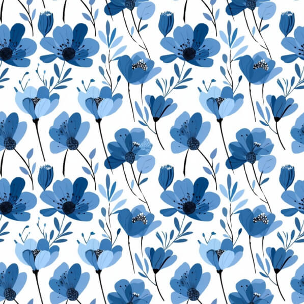 Download Blue Flower Seamless Pattern Patterns Online - Creative Fabrica