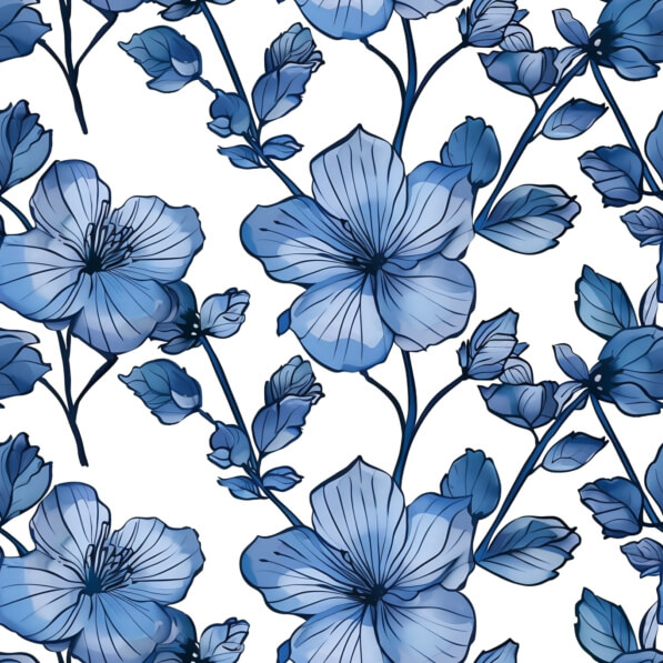 Download Seamless Blue Floral Pattern Patterns Online - Creative Fabrica
