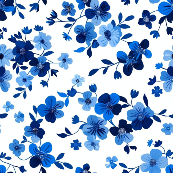 Download Seamless Blue and White Floral Pattern Patterns Online ...