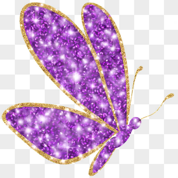 Download Purple Butterfly with Gold Glitter PNGs Online - Creative Fabrica