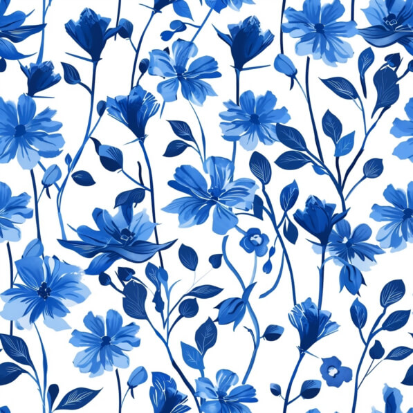 Download Seamless Blue Flower Pattern Patterns Online - Creative Fabrica