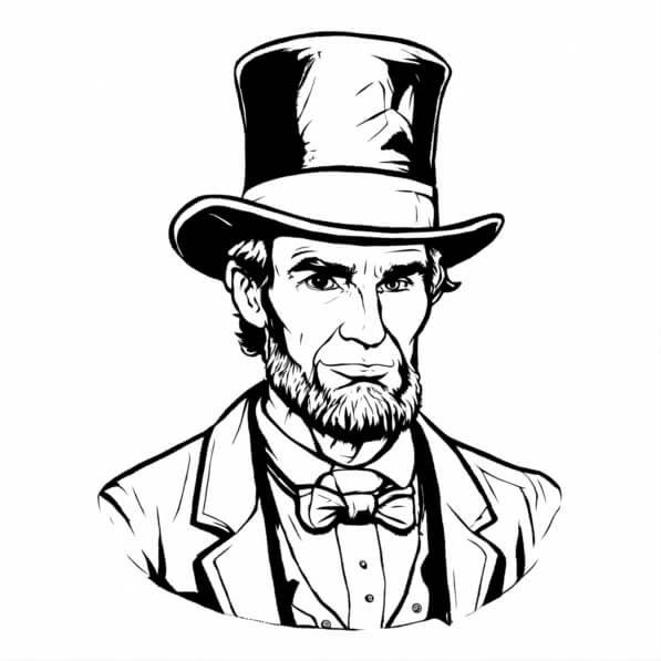 Download Black and White Drawing of Abraham Lincoln Coloring pages ...