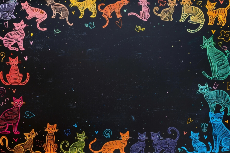 Download Colorful Cats Drawn on Blackboard Backgrounds Online ...