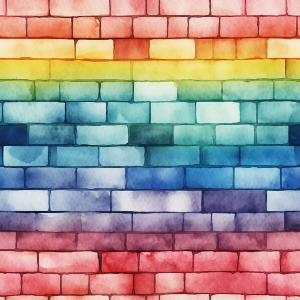 Download Colorful Watercolor Painting of a Brick Wall Patterns Online ...