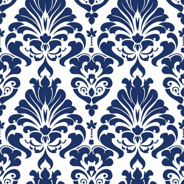 Baixe Padrão Damasco Azul e Branco para Design de Interiores Patterns ...