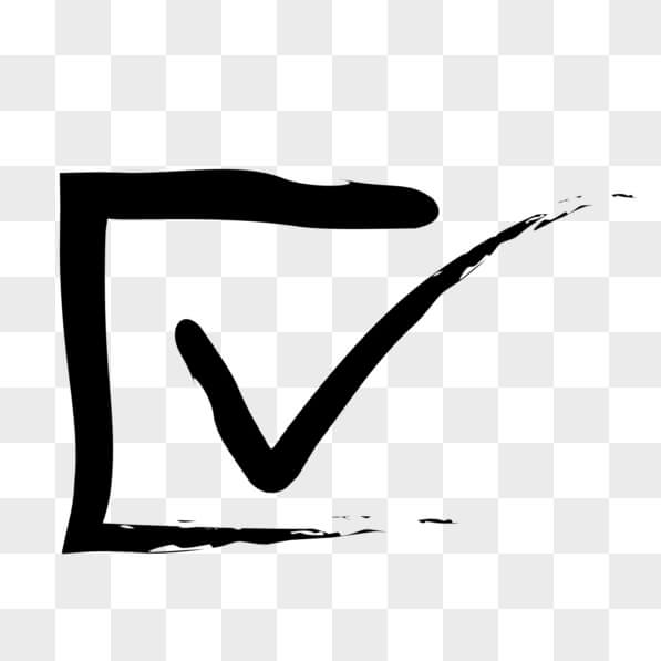 Download Black and White Check Mark Symbolizing Completion PNGs Online ...